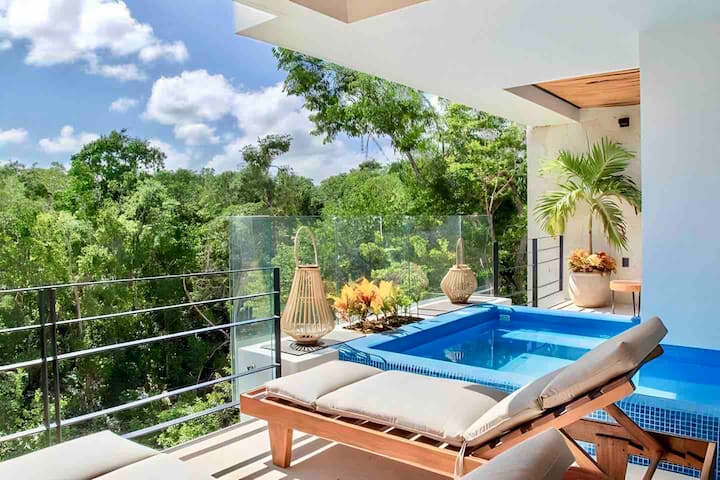 Bright Apt. W/ Jacuzzi & Plunge Pool - Tulum