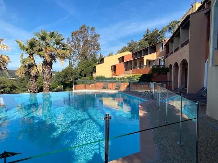 Studio 3* Clim, Piscine, Vue Mer & Collines - Bormes-les-Mimosas