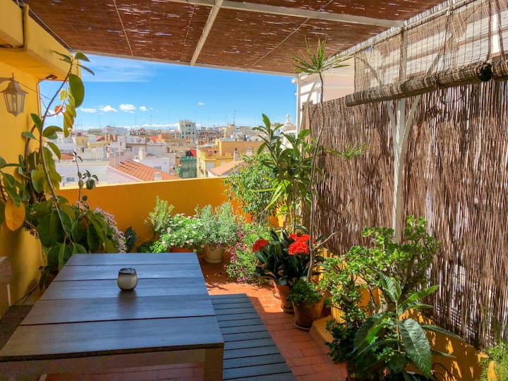 Cozy Rooftop Flat With Garden Terrace. - Valencia