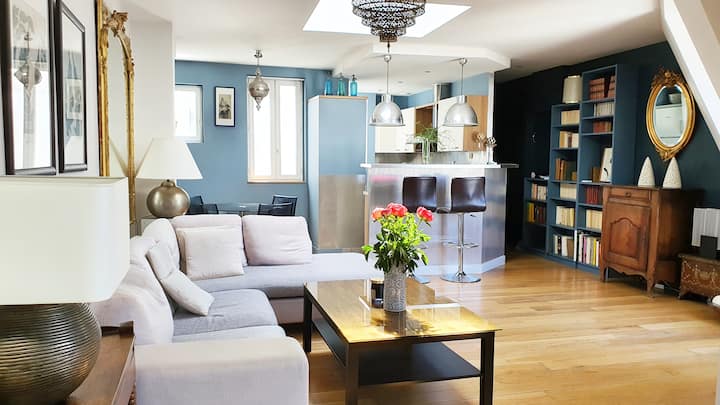 Penthouse Climatisé 68m², Vue Tour Eiffel - Paris