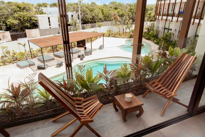 Luxury Condo W/ Jungle Vibes Gym & Beach Club - Tulum