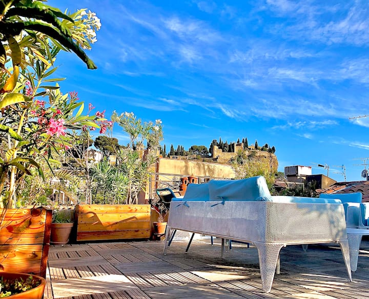 Beau Toit Terrasse Au Centre-ville + Son Parking - Cassis