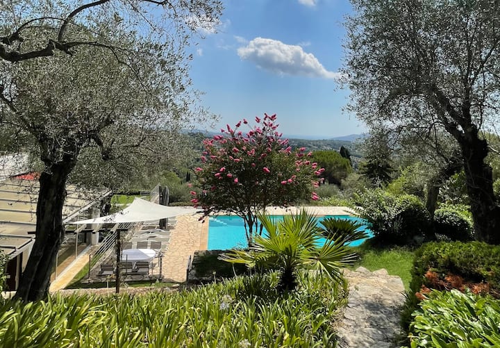 Villa Californienne Vue Mer Et Piscine Chauffée - Grasse
