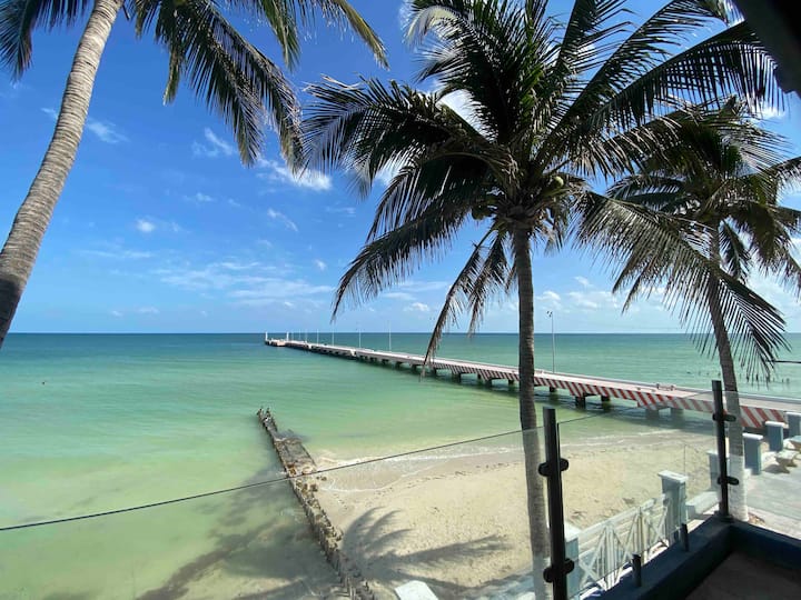 Condo Frente Al Mar Con Aa, Camas King, Piscina - Yucatán