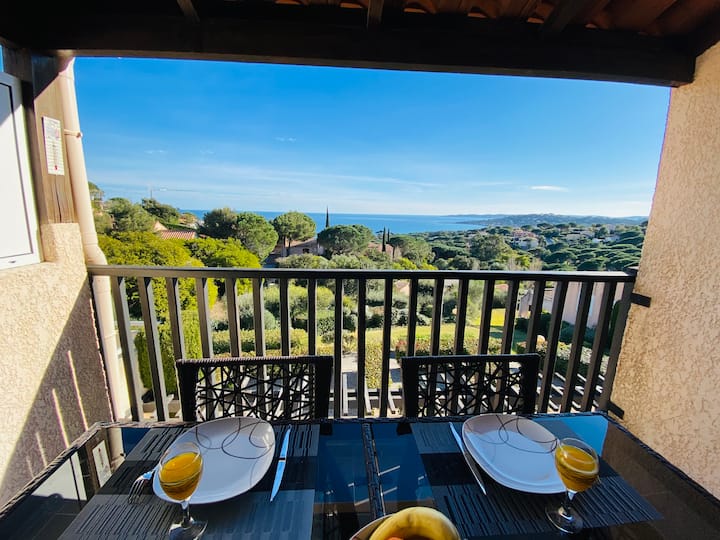 T2 Vue  Mer Sur Golfe St Tropez 
3* Clim  2/4p - Sainte-Maxime
