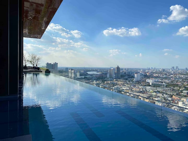 Comfy 1br, Wifi, At Taopoon Mrt, Huge Gym & Pool - Bangkok