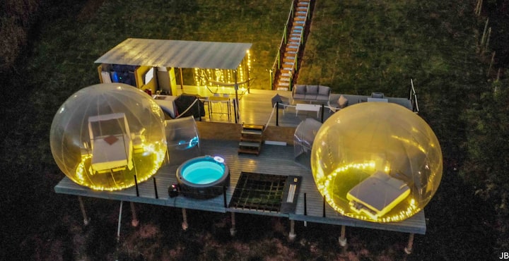 Bubbletent glamping, jacuzzi breathtaking view. - Dome houses for Rent ...