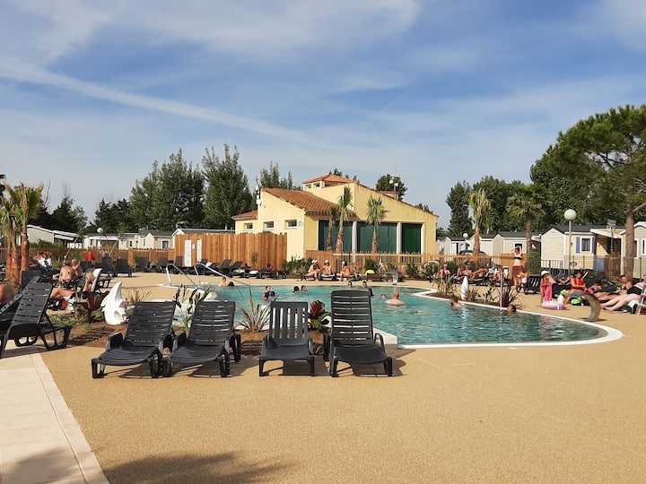 Loue Mobil Home Climatisé  4/6 Personne Camping 4* - Valras-Plage