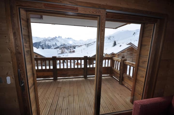 Nieuw En Warm Appartement Met Panoramisch Uitzicht, Directe Toegang Tot De Pistes - Le Corbier