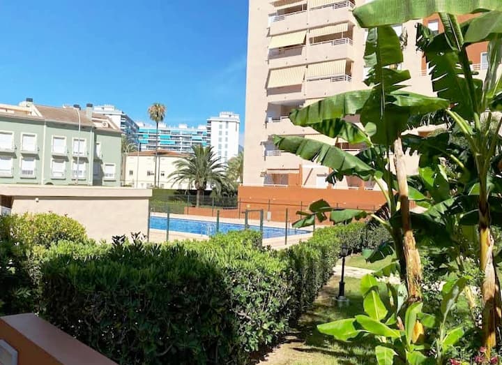 Acogedor Apartamento Con Piscina, Solarium, Jardín - Gandía