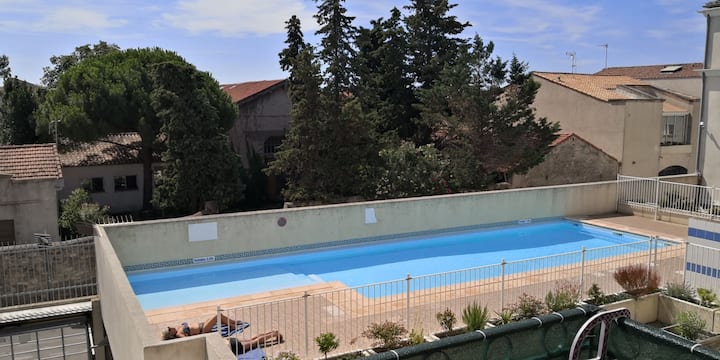 Calme, Confort , Piscine,plage 3km,clim,park Privé - Frontignan