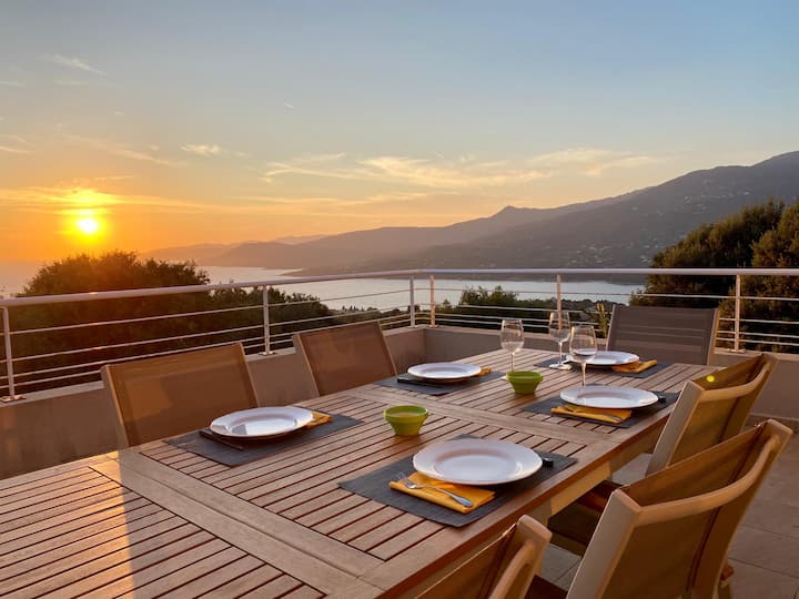Grande Villa Vue Mer Avec Piscine 10 Pers - Propriano