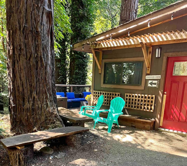 Creekside Santa Cruz Mtns Hot Tub Cabin Pet+ - Scotts Valley, CA