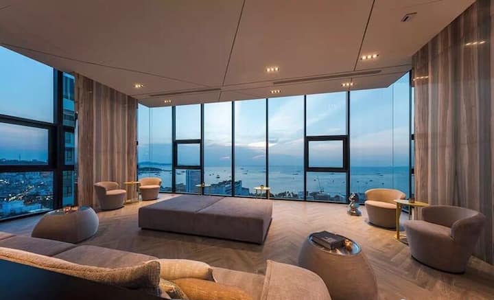 T55芭提雅the Base高层双阳台双卫超大两居室套房 3分钟到海滩 免费泳池健身房 - Pattaya