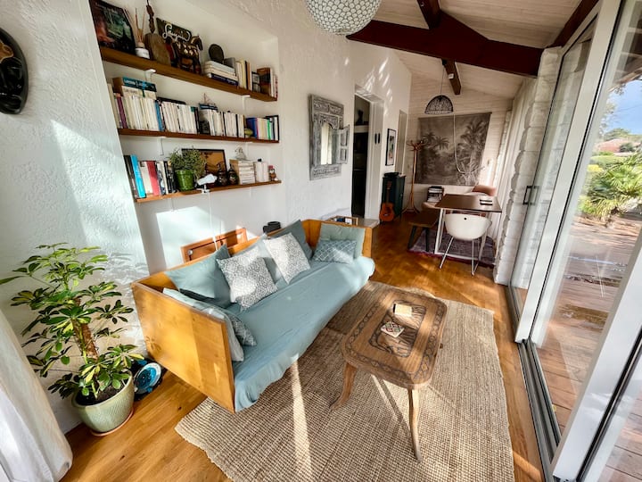 2 Pers Lanka Lodge, Salon, Cuisine, Jardin Privés - Capbreton