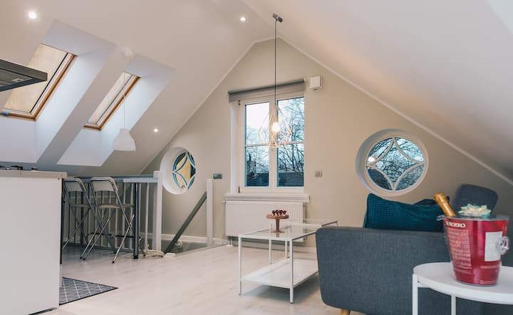 Self-checkin Serene Scandinavian Penthouse & Bath - Tallinn