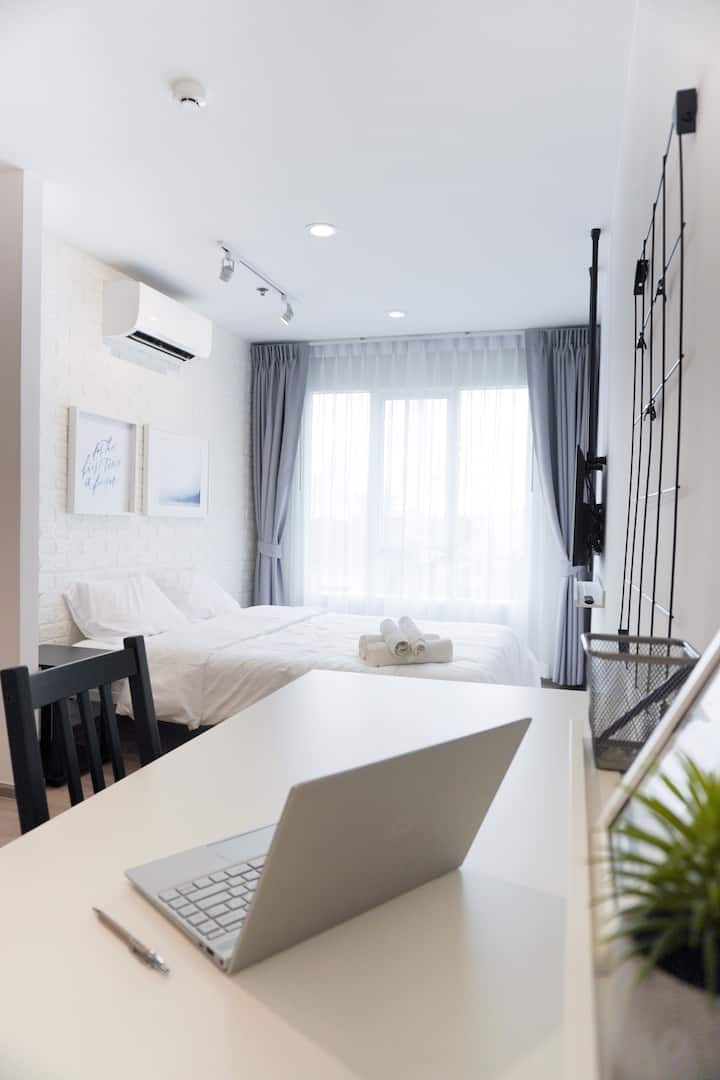 #25 Minimal Cozy Studio Room, 5minwalk To Mrt - Bangkok