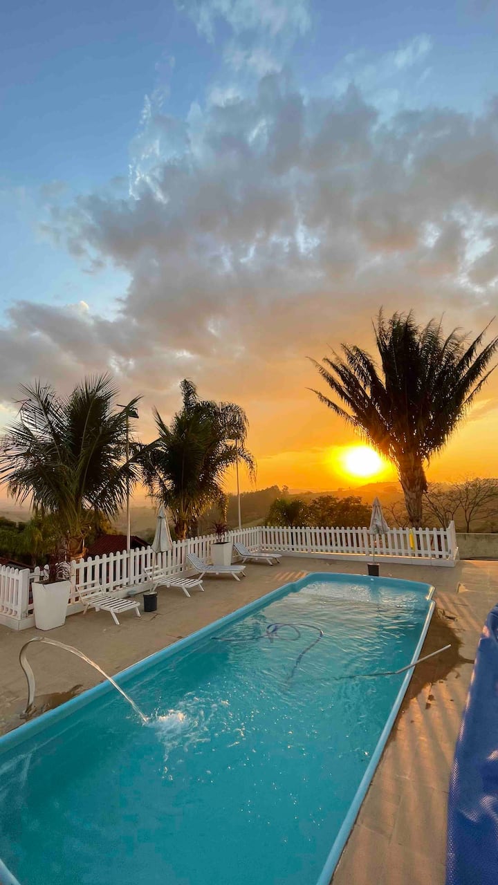 Chácara Com Lindo  Pôr Do Sol Sobre As Montanhas - Campinas