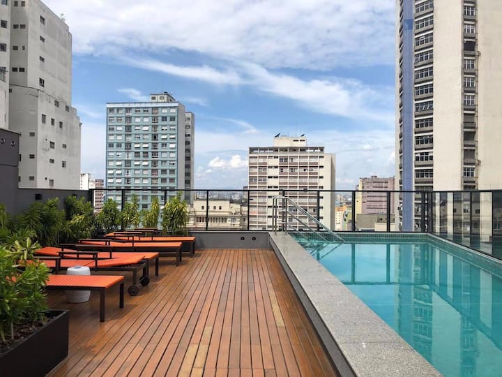 New,close To Subway,kitchen,swim Pool,fitness Room - São Paulo