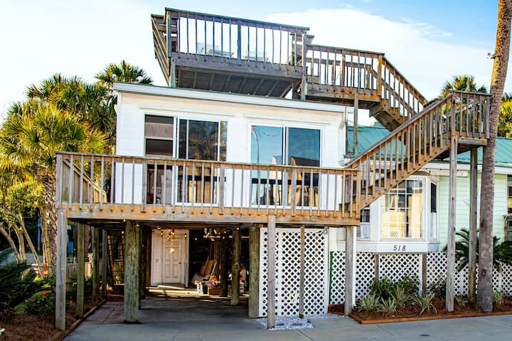 Starview Cottage A-sun Deck With 360 Views - Folly Beach, SC