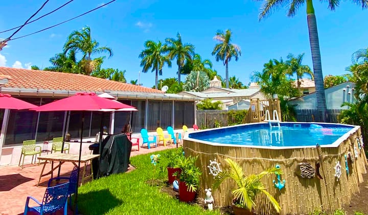 Cute House | 6 Min To Beach | Pool | Bbq | Fishing - Hollywood, FL