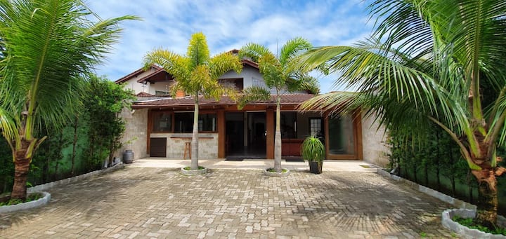 Casa Bertioga+16 Hosp.7suites Ar Cond400m Da Praia - Bertioga