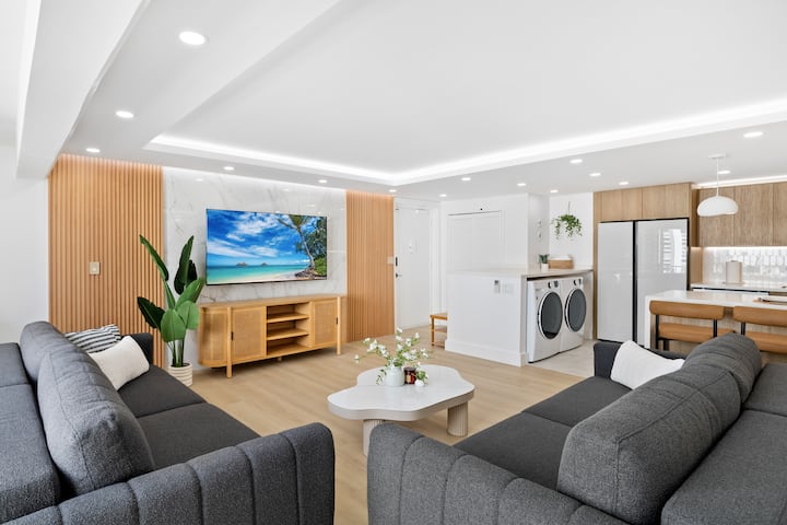 2bedroom(5 Beds)+2bath+1free Parking +Washer Dryer - 歐胡島
