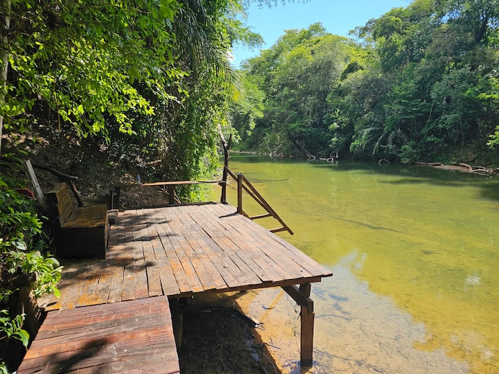 Rancho Colorado Em Bonito E Deck No Rio Exclusivo - Bonito