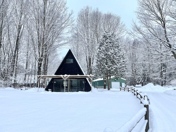 Creekside’s Cozy A-frame Chalet With Pond & Trails - Beulah, MI