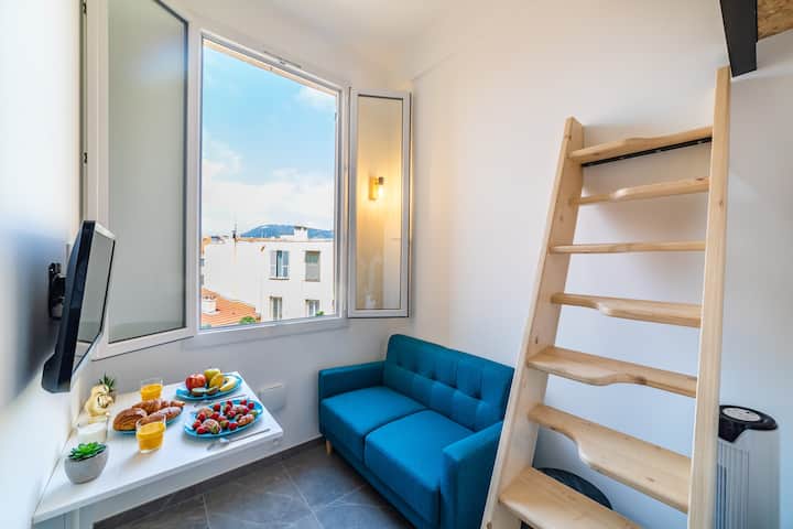 ❤️ Port📍2min Plage🏖☀️superbe Studio Top Emplacement🌈 - Nice