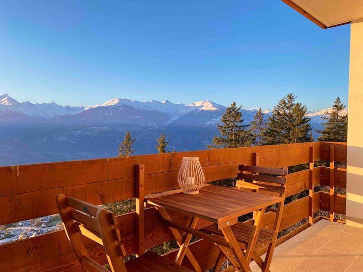 Schönes Studio Mit Wunderbarer Bergsicht - Crans-Montana