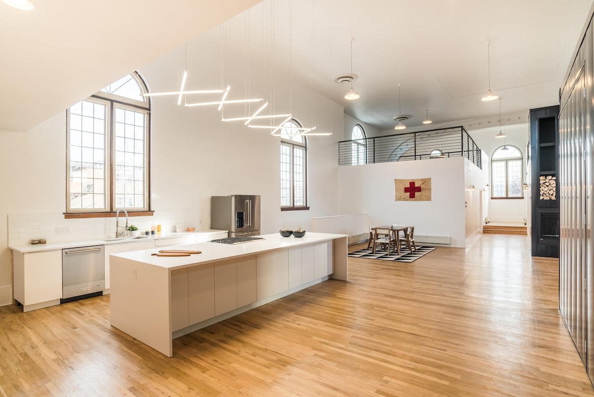 Modern Luxury in Converted Church (w/ Tiny House!) - Castles for Rent ...