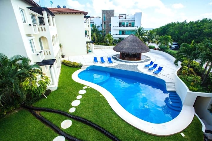 Große 1br Condo W / Pool + Cabana Strandnähe !! Ac !! - Cozumel