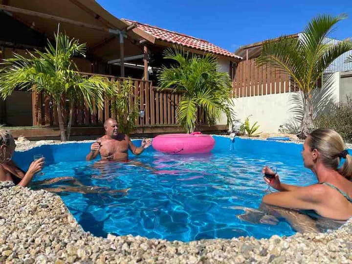 Luxe Houten Chalet : Voor 4 Volwassenen En 4 Kids - Aruba