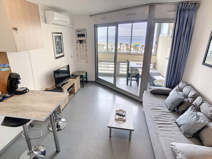 Studio Vue Mer à 50 M De La Plage Et Des Commerces - Canet-en-Roussillon
