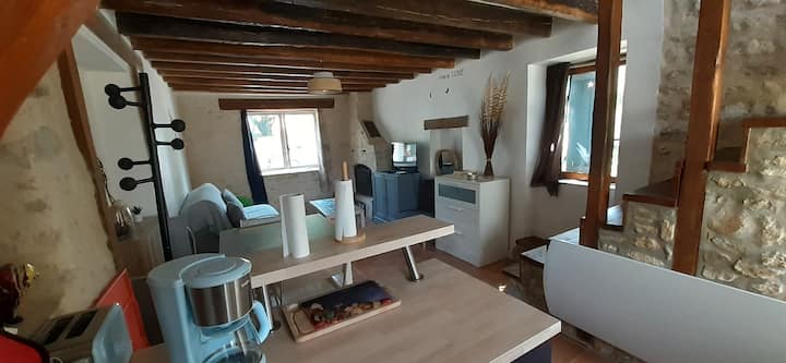 Maison Chaleureuse Avec Cheminée Insert Et Bois. - イル・ド・フランス