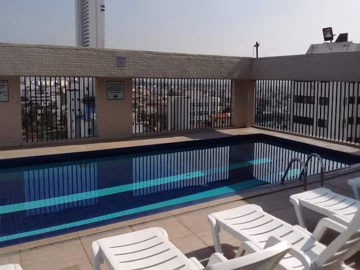 *Flat Em Condomínio C/lazer E Serviços Diários* - Santos