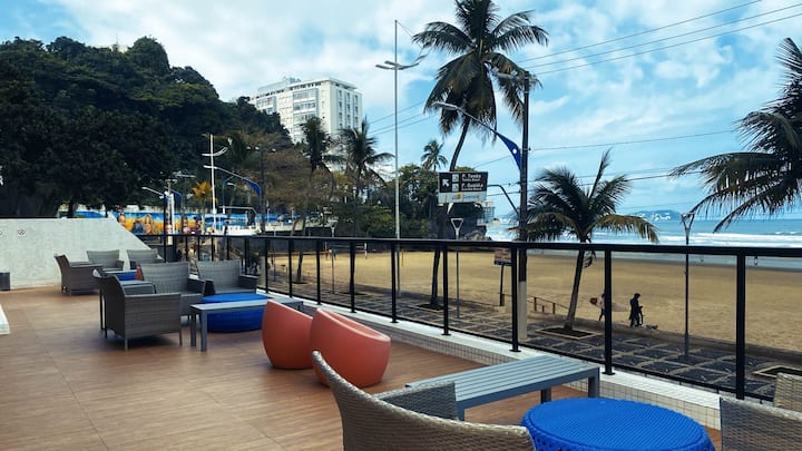 Apartamento Pé Na Areia I, Praia Das Astúrias - Santos