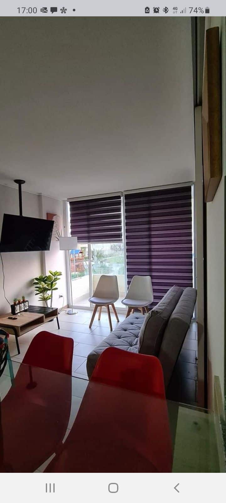 Hermoso Y Comodo Departamento En Segundo Piso, A Pasos De Playa Cuatro Esquinas, Las Dependencias Cuentan Con Piscina Y Areas Verdes, Depto Completamente Equipado Con Capacidad De 4 A 6 Personas. - La Serena