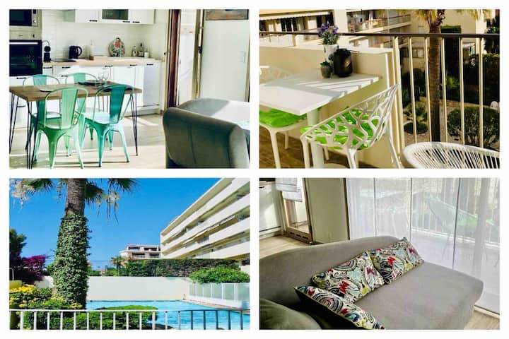 Joli Studio Climatisé-piscine-front De Mer Antibes - Juan-les-Pins