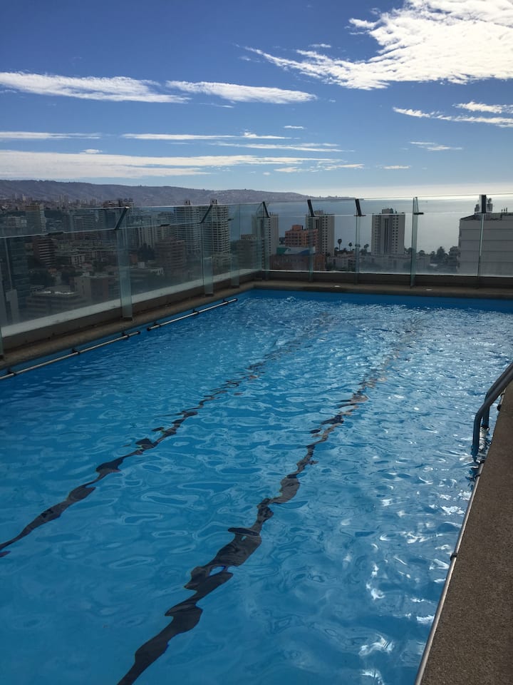 Depto Central,1 Dormitorio,piscina,viña Del Mar. - Chili