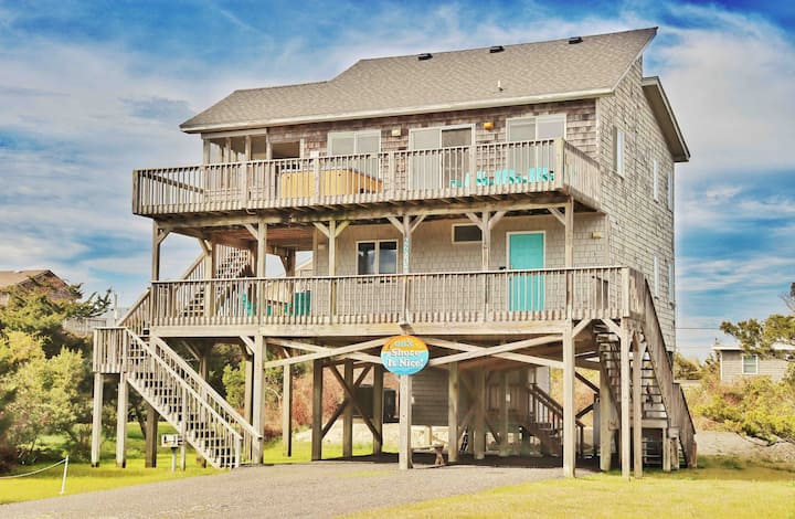 4br W/hot Tub!☀️5 Min Walk To Beach🏖dog Friendly🐶 - Outer Banks, NC