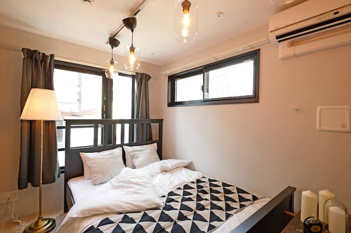 ２Rooms 駅徒歩４分デザインステイ上野 ダブルベッド2台 大人落ち着く+Freewifi - Ueno