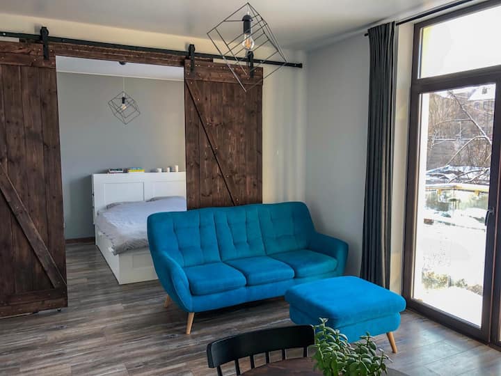 Central Studio + 2 Bicycles + Parking - Riga