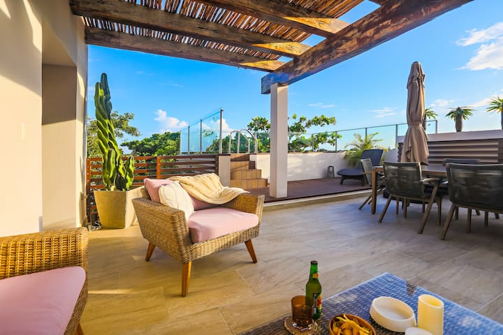 Stylish Apt • Pool • Free Bikes • Starlink #3 - Cozumel