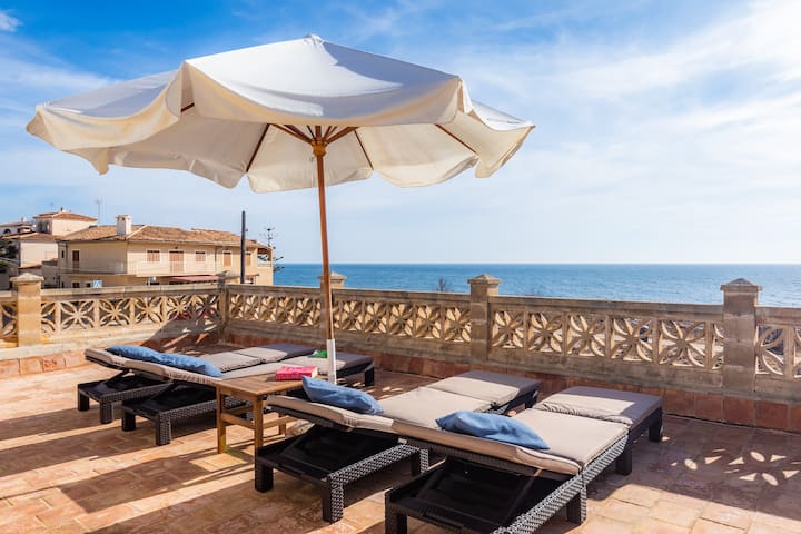 Hermosa Casa De Vacaciones "Can Rosito" Con Vistas Al Mar, Wi-fi, Balcón Y Terraza - Cala Millor