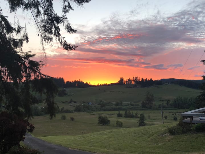 Briggs Hill Escape-wow Views/80 Acres Wine Country - King Estate Winery, Eugene