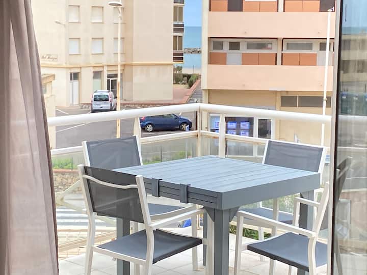 Apt T2 Vue Mer, Balcon, Wifi, Piscine, Parking. - Valras-Plage
