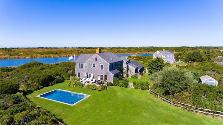 Luxury Home With Pool, Water Views & Walk To Beach - Nantucket, MA