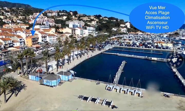 La Ramade,t3 Centre Ville,clim, Vue Port Et Mer - Le Lavandou
